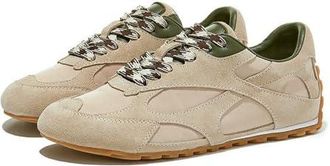 Generic NYSBH Chaussures de sport plates pour femme avec bloc de couleurs - Chaussures dentra&icirc;nement antid&eacute;rapantes avec bout inclin&eacute; - Grande taille, beige, 