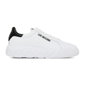 Love Moschino Wei&szlig; Schwarz Plateau Sneakers - - Shoes - Damen - Wei&szlig; - 39 EU