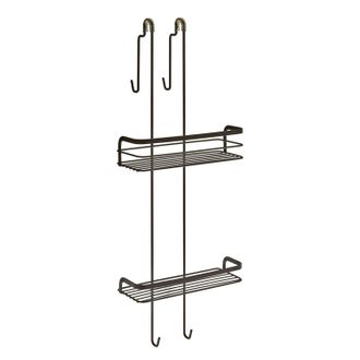 Metaltex 401122000 Origin Lava Doppeltes Bildschirmregal, Schwarz