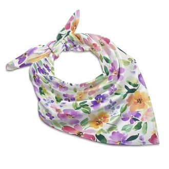 Generic Écharpe carrée en soie colorée avec motif marguerite pour cheveux respirant Cadeau pour homme et femme, multicolore, 46x46cm