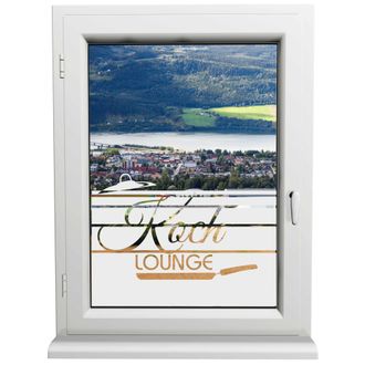Indigos UG Glasdekorfolie - Koch Lounge - Sonnenschutz H50Line - Sichtschutzfolie - Fensterfolie - f&uuml;r die K&uuml;che, Bad ans Fenster, Sichtschutz - selbstklebend - 
