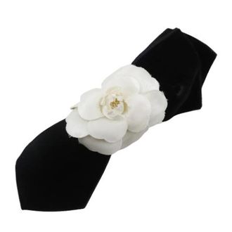 Chanel Pre-owned Camellia Ribbon Velour Barrette - - Pre-owned - Damen - Schwarzk - ONE SIZE