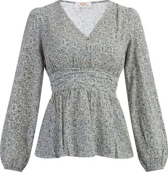 Usha Bluse Damen Wollwei&szlig; Mehrfarbig