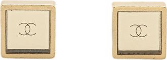 Chanel Ring - Gold Plated Square CC Mirror Push Back Earrings - Gr. unisize - in Gold - für Damen