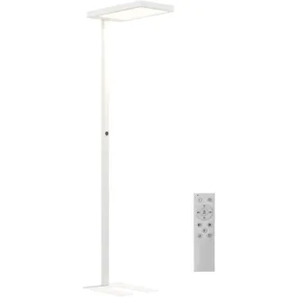 HOMCOM Lampadaire sur pied salon - HOMCOM - LED dimmable - spectre complet pour le soin des yeux - m&eacute;tal - 60 x 32 x 196 cm - blanc