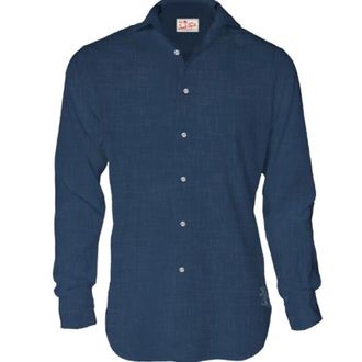 Saint Barth Homme, Chemises, Bleu, Taille: XL Pamplona Linen Shirt