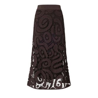 Pinko Pinko, Femme, Jupes, Brun, Taille: 40 FR Maestrale Gonna Crochet Geomet