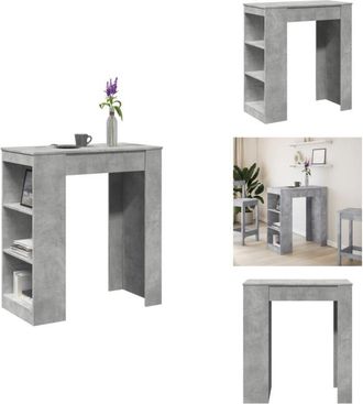 vidaXL Vidaxl - Bartisch mit Regal Betongrau 95x47x103,5 cm Holzwerkstoff - Bartisch - Bartische - Stehtisch - Kneipentisch