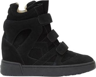 Isabel Marant Baskets montantes compens&eacute;es IM3 en cuir daim