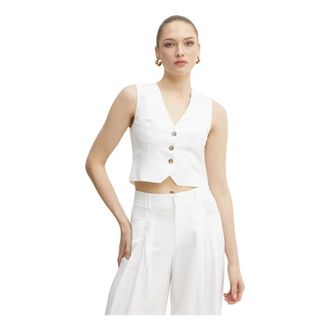 Ermanno Scervino Gilet droit - Femme - Vestes - Blanc - Taille: 38 FR