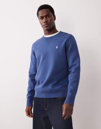 Polo Ralph Lauren Sweat en double maille avec logo embl&eacute;matique - Bleu marine