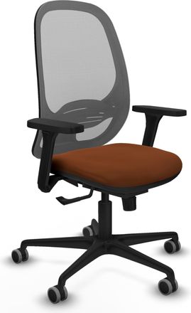 Piqueras y Crespo Studiostuhl mit 3D-Armlehnen, h&ouml;henverstellbare Lendenwirbelst&uuml;tze, mit 3 Positionen und Schneidschaum, Grau/Braun