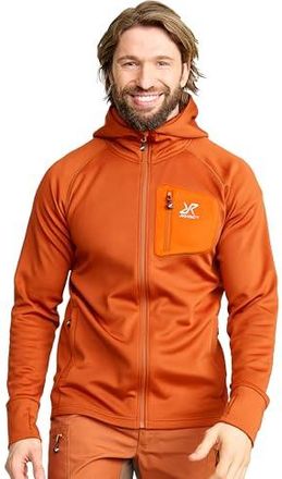 RevolutionRace Evolution Stretch Fleece Hoodie pour Homme, Sweat à Capuche Zippé pour la Randonnée et les Activités de Plein Air, Teracotta Brown, M