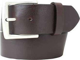 Brazil Lederwaren Ceinture jeans en cuir de vachette pleine fleur 5 cm | Ceinture en cuir pour femmes hommes 50mm | Ceinture large en cuir véritable | Marron 80cm