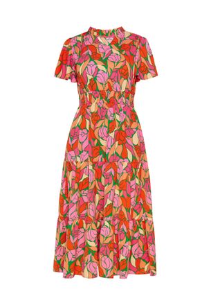 Usha Kleid Frauen rot mehrfarbig