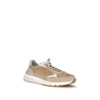 Brunello Cucinelli Calf Leather Low-Top Sneaker - Beige