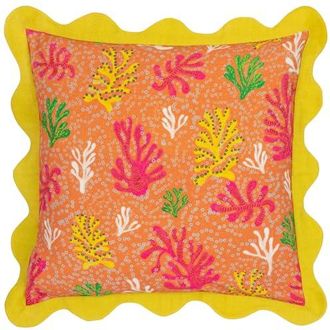 furn. Kissenbezug aus 100% Baumwolle mit gewelltem Korallenmuster