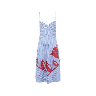 Farm Rio Stripe-print Appliqu&eacute; Dress