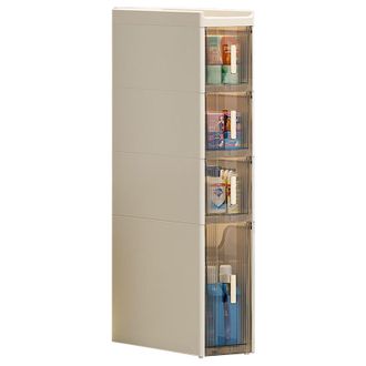 Generic Schmaler Rollwagen 14/18cm Keine Installation Erforderlich PP-Kunststoff Badezimmer-Organizer Transparente Schublade Küchenregal für Küche, Wäsche und