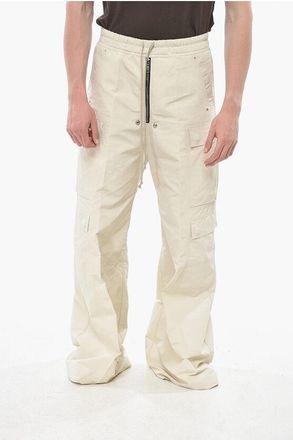 Rick Owens Wide-Leg Cargo Pants with Elastic Waist size 48