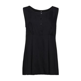 Manila Grace Femme, Tops, Noir, Taille: 40 FR Haut Élégant avec Plis