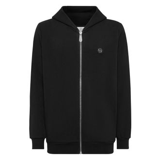 Philipp Plein Homme, Sweatshirts et sweats &agrave; capuche, Noir, Taille: 3XL Sweat &agrave; capuche Sweatjacket LS Strass Skull