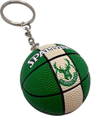 Generico Porte-clés compatible avec NBA Bucks Basket Gadget Accessoires idée cadeau homme femme enfant pendentif créatif 3D, vert, Taille Unique