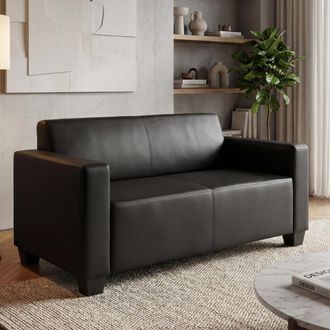Mendler Modular 2-Sitzer Sofa Couch Lyon, Kunstleder - schwarz