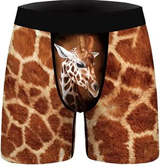 Generic Boxer personnalisé pour homme - Imprimé - Respirant - Coupe extensible - Sous-vêtements hipster - Sous-vêtements doux - Taille élastique, café, XL