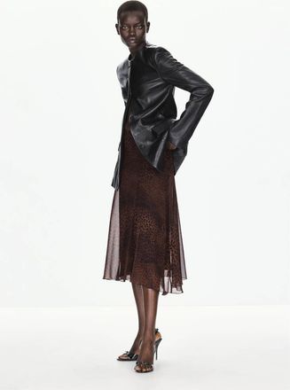 Mango Jupe asym&eacute;trique l&eacute;opard marron - Femme - 34 - MANGO