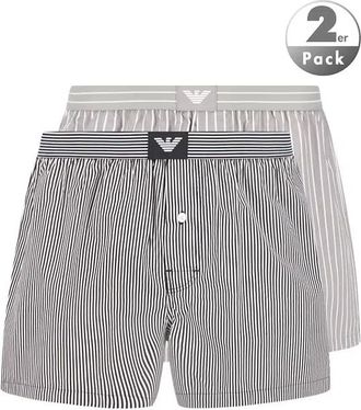Emporio Armani Herren Boxershorts grau Mikrofaser/Funktion Gestreift