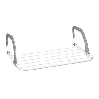 Relaxdays Wäscheständer - zum Aufhängen von Heizkörpern und Balkon-Trockengestell, klein, 3 m große Trocknungskapazität, weiß, 50 cm lang