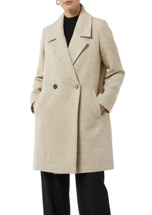 Comma Doppelreihiger Twill-Mantel mit Eingrifftaschen