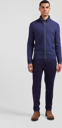 Eden Park Cardigan Zipp&eacute; &Agrave; Col Montant Uni Bleu Marine En Coton