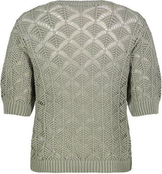 Eight2Nine Strickpullover Strickshirt mit Ajour-Muster Ajour Lochstrick-Pullover