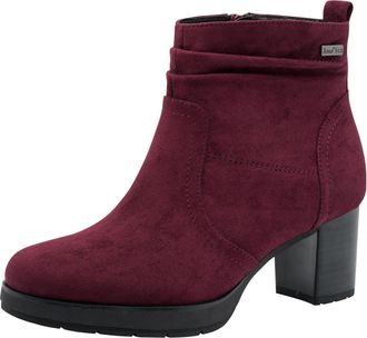 Jana Damen Stiefeletten mit Absatz Wasserabweisend Vegan, Rot (Bordeaux), 40 EU