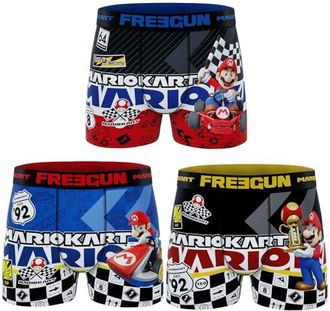 Freegun Boxer Garçon Microfibre Mario Kart (12-14 Ans, Pack de 3 SMK6)