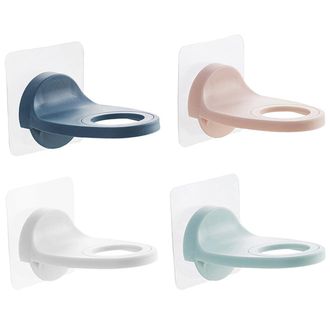 BESPORTBLE 4 St&uuml;ck Wandregal aus Feuchtigkeitsbest&auml;ndigem PP Lochfreier Aufbewahrungshalter f&uuml;r Duschgel Badezimmer Organizer mit 4 Lagerregalen Selbstklebend We