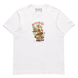 maharishi Bambus Tiger Grafik Tee - - Tops - Herren - Wei&szlig; - S