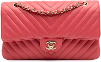 Chanel Hobo Bags - Medium Classic Chevron Lambskin Double Flap - Gr. unisize - in Gold - f&uuml;r Damen