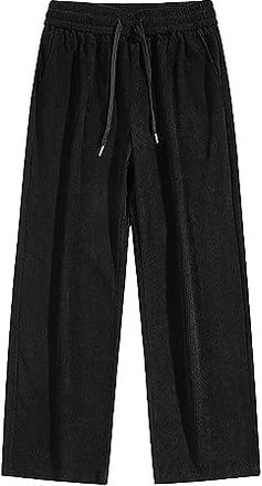 Generic Pantalon de sport &eacute;pais pour homme, automne, hiver, couleur unie, grande taille, jambe droite, bleu marine, M