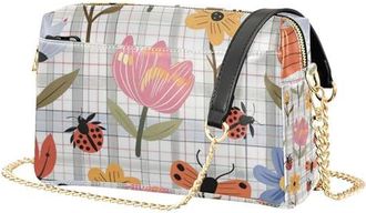 Mnsruu Sacs à bandoulière pour femme, sac à main en cuir motif coccinelle, sac à main