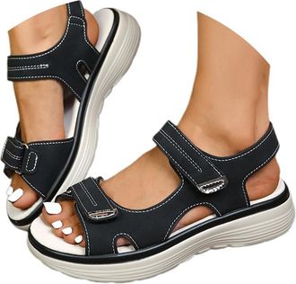 Generic Sandalen Damen Trekking Bequeme Orthopädische Sandalen mit Weiches Fußbett Sport Outdoor Wandersandalen Sommer Leichte Rutschfest Trekkingsandalen Bre