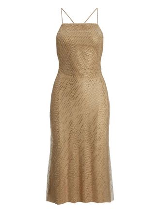 Ralph Lauren Collection robe en résille à effet métallisé - Tons neutres