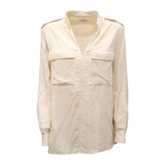 Dondup Samt-Shirt - - Blouses & Shirts - Damen - Wei&szlig; - L