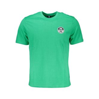 North Sails Homme, Tops, Vert, Taille: L T-shirt en coton vert avec logo imprimé