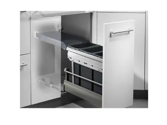 Hailo Abfallsammler 3663131 | 3fach Tandem Einsatz | 3x 10L Inneneimer | f&uuml;r 30 cm breiten Unterschrank Auszug | Anthrazit