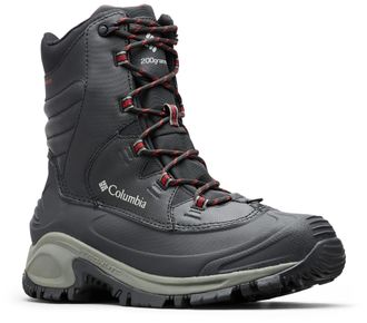 Columbia Bugaboot III WP wasserdichte Schneestiefel für Herren, Schwarz (Black x Bright Red), 41.5 EU