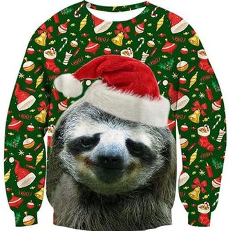 Generic Sweat Noel Homme imprim&eacute;s Moche, Pull de No&euml;l Manches Longues-Sweatshirt Col Rond Grande Taille Christmas Pullover Polaire Sweats Chaud Automne et Hiv