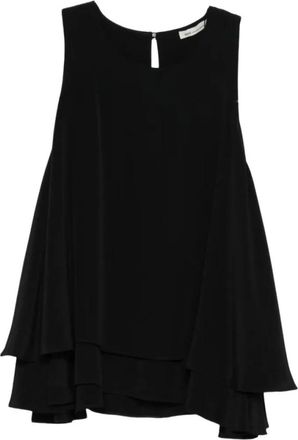 Ami Femme, Blouses et Chemises, Noir, Taille: 38 FR Haut a Volants Ruffled Sleeveless Top